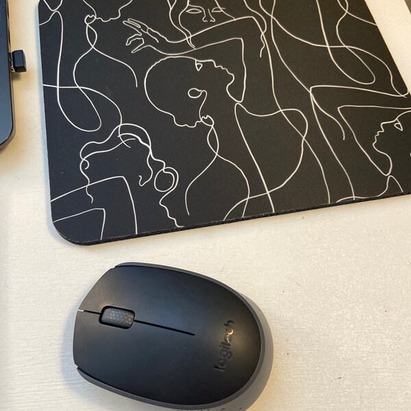 Mouse Pad Minimalist Mouse Pad Line Art Mouse Pad Office Mouse Pad ...