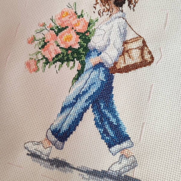 Girl Cross Stitch Pattern, Point De Croix, Cross Stitch Pattern Pdf ...