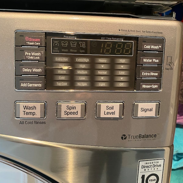 Samsung Model WF395BTPAWR Washer Sticker Sheet Labels / Decals for ...