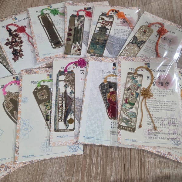 Korean Tradition Pattern Bookmarks/ Metal Bookmark /gold Color / Korean ...
