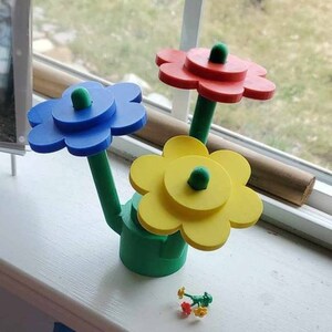 4-piece Jumbo Brick Flowers 3d Printed With Eco-friendly Biodegradable ...