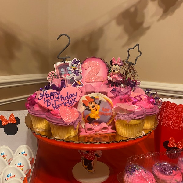 Minnie Mouse Inspired Cake Stand, Minnie Mouse Birthday Party Dessert ...
