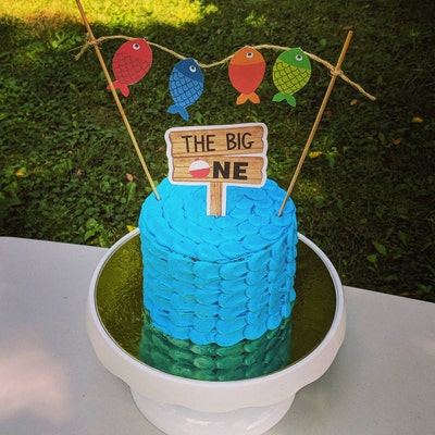 Fishing Cake Toppers, Printable Cake Toppers, the Big One Cake Topper ...