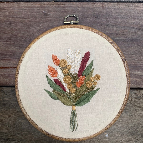 Fall Embroidery Bouquet Pattern, Fall Flowers Embroidery Pdf Pattern ...