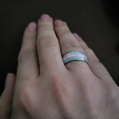 Trans Pride Stainless Steel Ring - Etsy