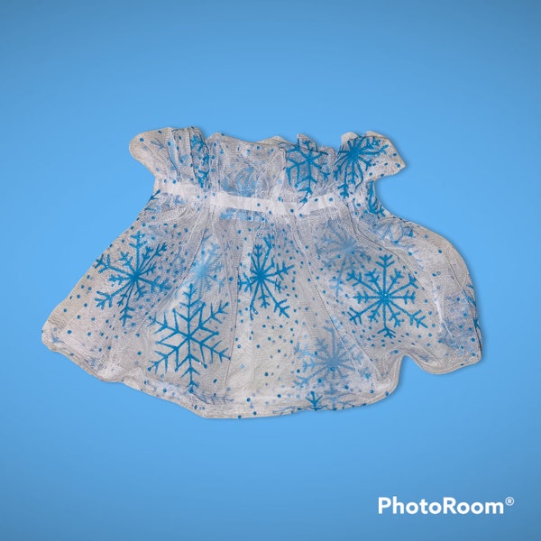 Winter Princess White Mesh With Blue Glitter Snow Flake Mesh for ...