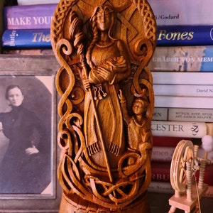 Frigga, God Viking, Wood Carved Frigg Statue, Friga, God Altar ...