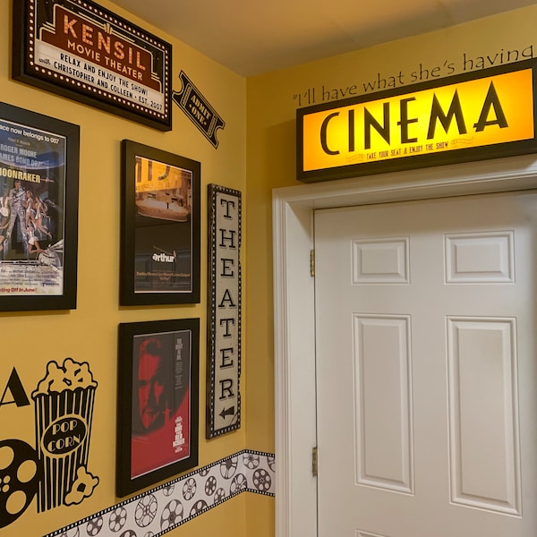 CINEMA - Vintage/retro Style LED Light Signs, Light Box - Usb (40) - Etsy