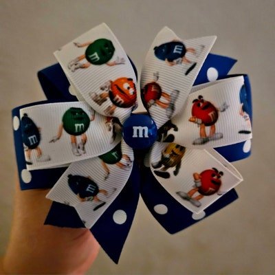 Stars on Top Bow Patriotic Red White and Blue Bow Star Print Bow Pretty ...