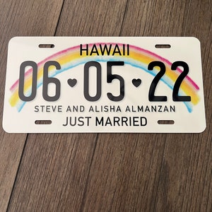 Wedding License Car License Plate Wedding Car Just - Etsy
