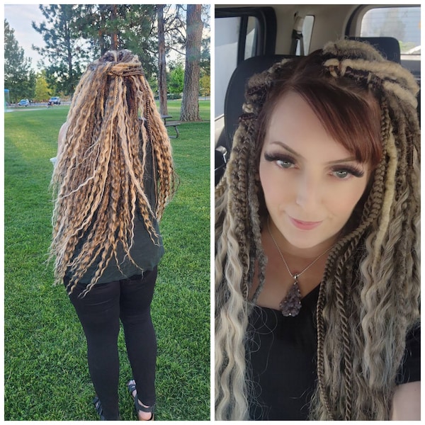 Men DE Dreadlocks Hair Extensions Full Set Synthetic Dreads Soft and ...