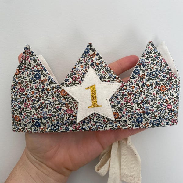 Fabric Crown With Removable Numbers, Adjustable Crown, Birthday Crown ...