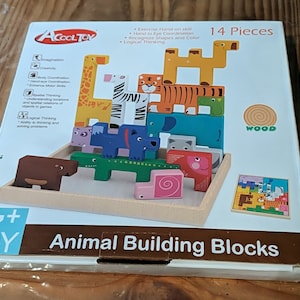 Montessori Animal Building Block & Puzzle for Kids 3 Years - Etsy