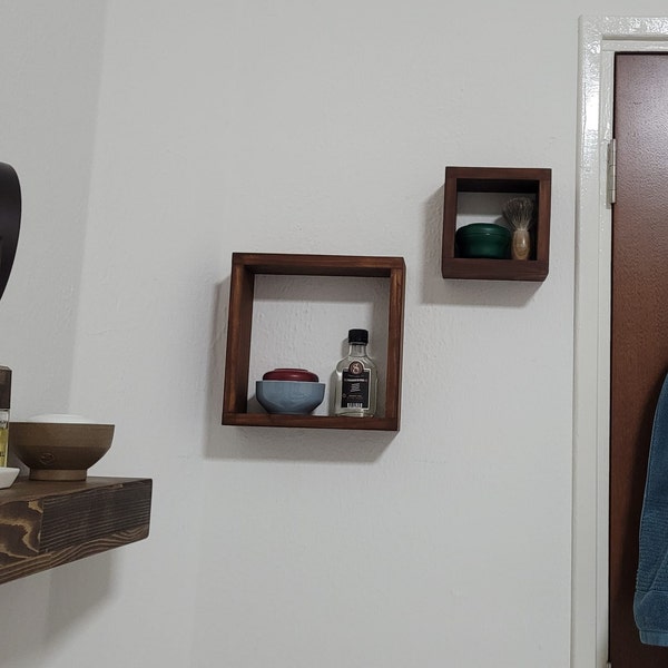 Square Floating Wall Shelf / Cube Shelf / Set of 2 Floating Shelves ...