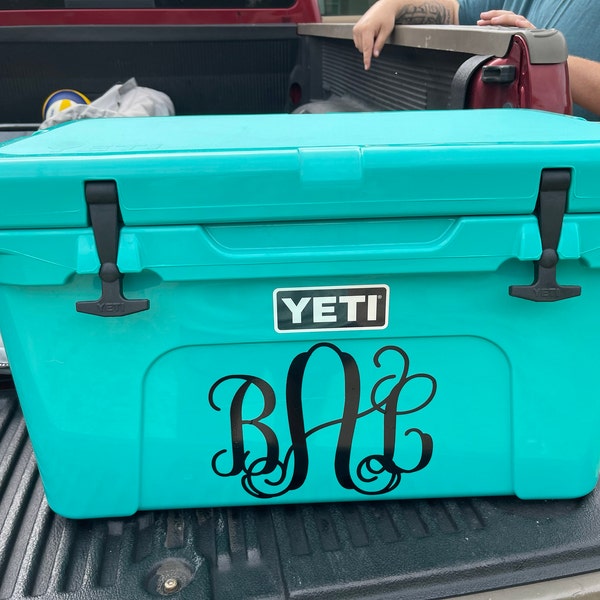 Monogram Decal, Vinyl Decal, Yeti Monogram, Monogram for Cooler ...