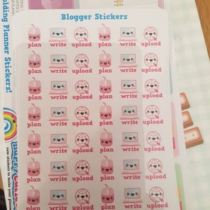 42 Cute Blogger / Blogging / Plan / Write / Upload Planner Stickers - Etsy
