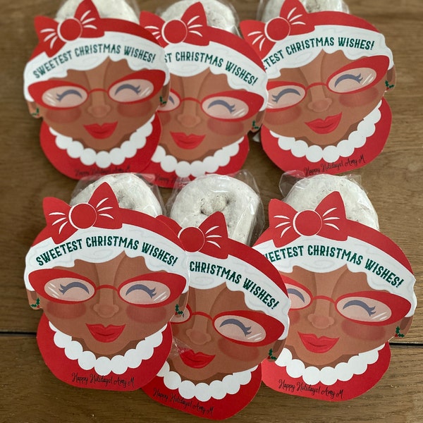 Mrs. Claus Christmas Printable, Mrs. Claus Treat Bag Tag, Christmas ...