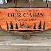 Outdoor Signs, Wooden Carved Cabin Sign, Pine Trees, Custom Wood Sign ...