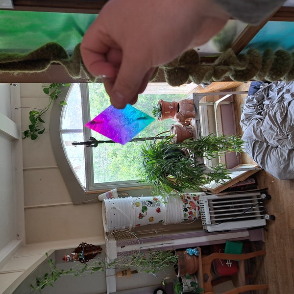 Dichroic Diamond Bevel Jewel Stained Glass - Etsy