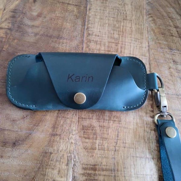 Leather Glasses Case Brown Slim Sunglasses Pouch Leather Eyeglasses ...
