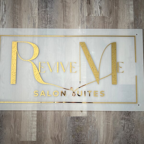 Rectangular Sign, Acrylic Logo Sign, Frosted Acrylic Sign, Custom ...