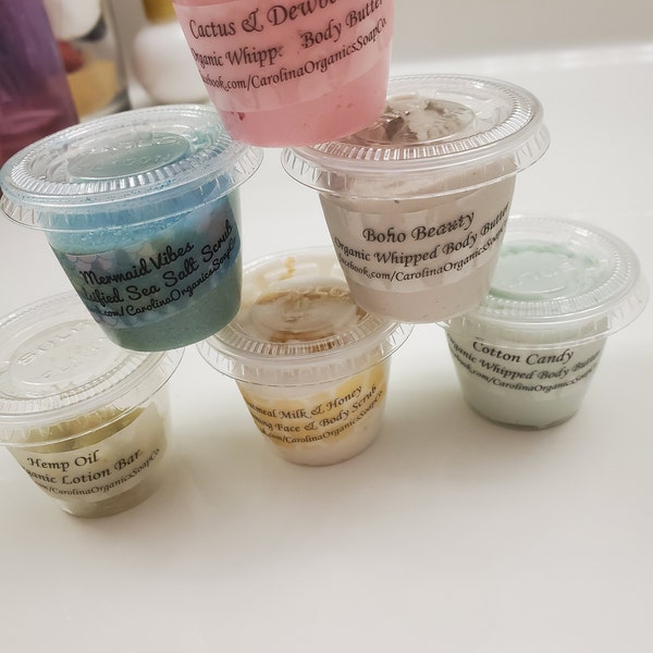 Natural Skin Care Sample Pack: Seven Different Scents, Whipped Butters ...
