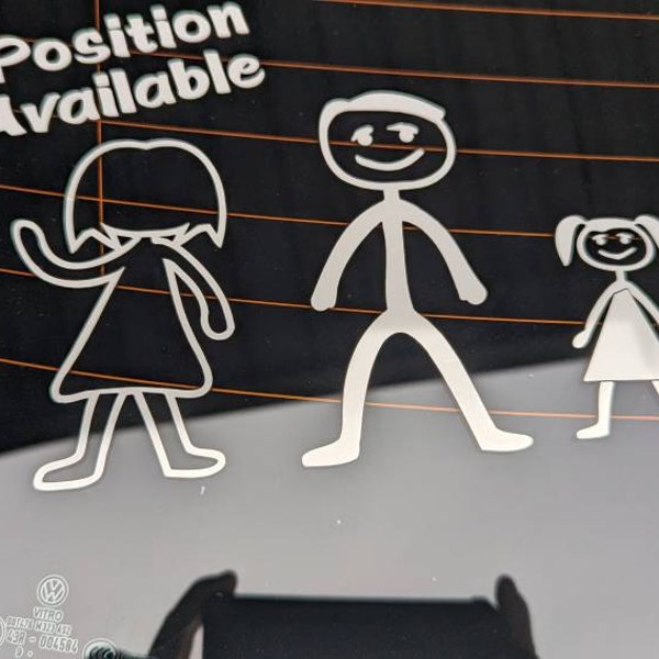 Dad and Daughter Stick Figure Decal, Single Father Car Sticker ...