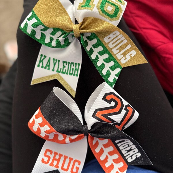 Custom Cheer Bow With Your Team Colors/ Spirit Cheer Bow With Stripes ...