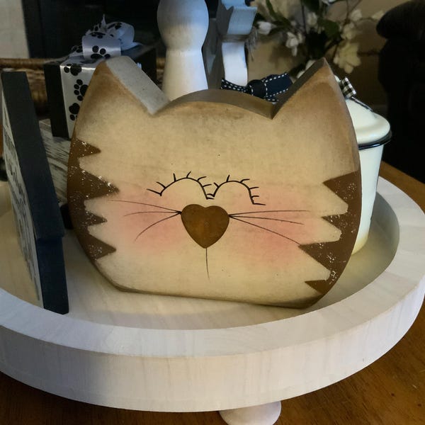 Fall Decor. Wood Cats. Cat Mom. Cat Decor. Halloween Tier Tray ...