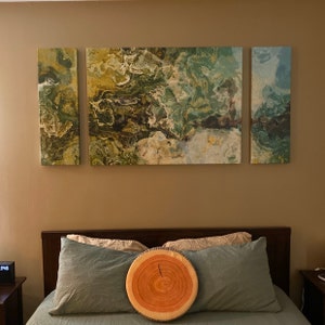 Large Triptych Abstract Expressionism Stretched Canvas Print - Etsy