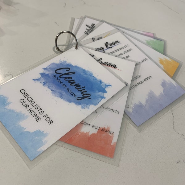 Room Cleaning Cards, EDITABLE, PRINTABLE, House Zones, Chore Checklist ...