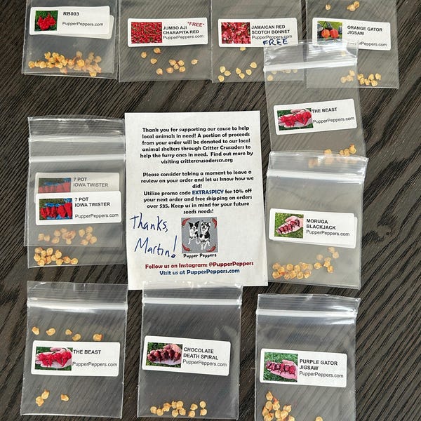 Purple Peach Carolina Reaper Rare Pepper Seeds Premium Packet - Etsy