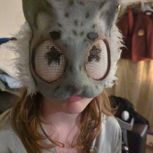 Grey Maine Coon Hand Painted Felted Therian Cat Mask - Etsy UK