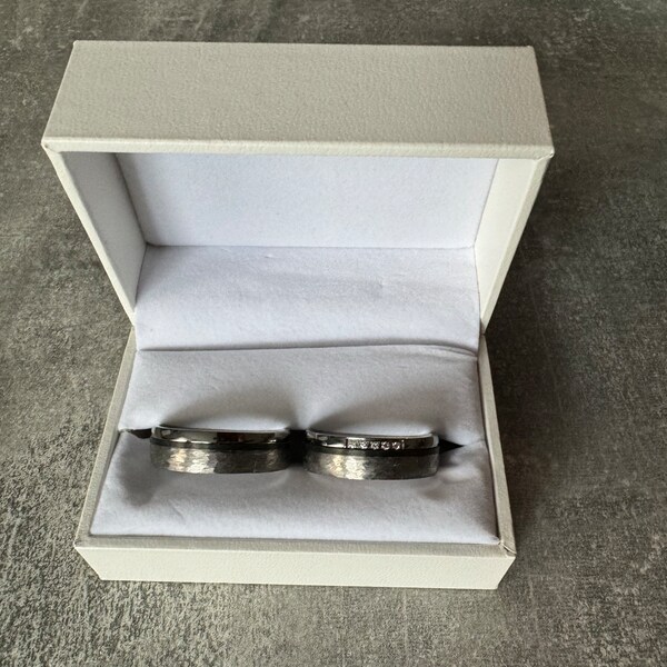 Ring Partner Rings Engagement Rings Wedding Ring With Titanium / Carbon ...