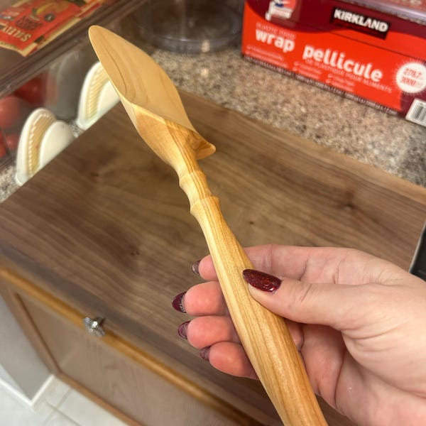 Original Design Round Handle Spatula Beautiful Handmade Cherry Spatula ...