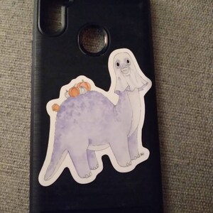 Spooky Ghost Purple Dino Sticker - Etsy