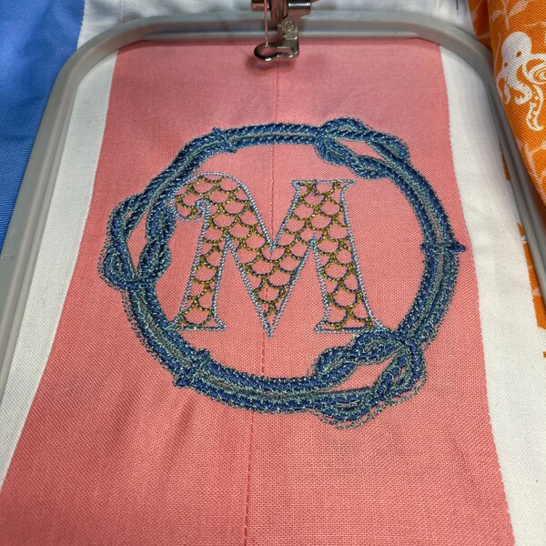 Stunning 2 Color Mermaid Light Monogram Font Embroidery Designs Whole ...