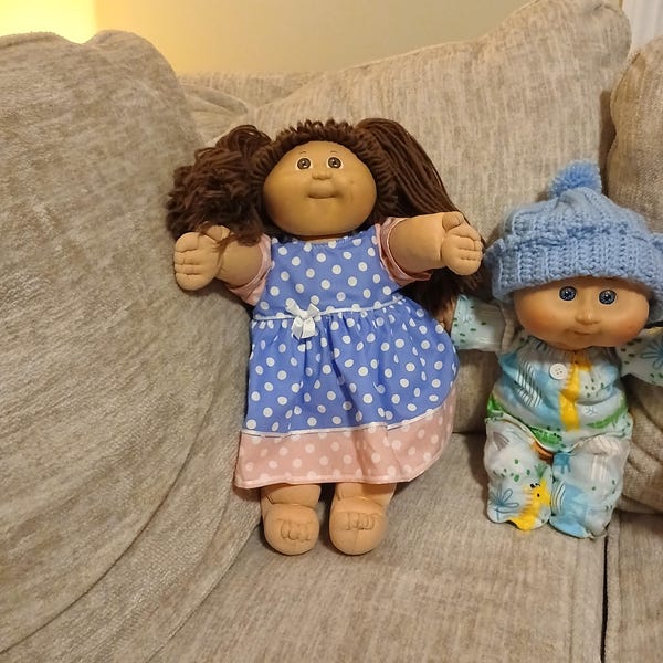 12" Newborn Cabbage Patch Clothes "purple W/white Flowers" Dress ...