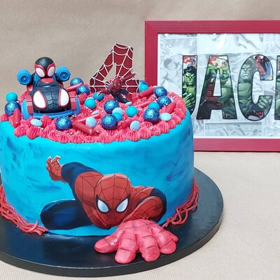 Printable Spiderman 4th Birthday Cake Topper Digital Download Ready to Print and Handcut Instant ...