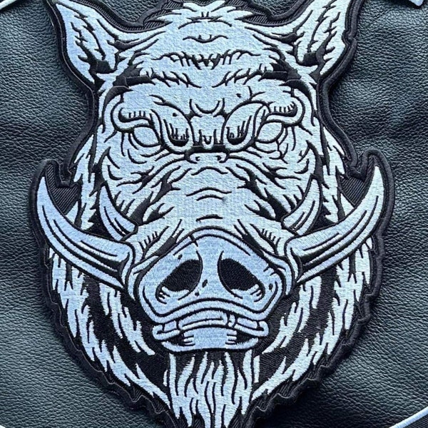 BOAR Large Back Patch for Custom Biker Vest - Etsy