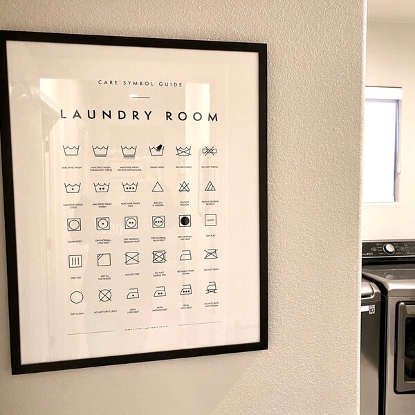 Laundry Room Symbols Print, Printable Art, Laundry Wall Decor, Laundry ...