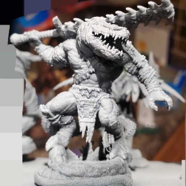 Crocodilian Ranger, Lizardfolk Lizardman Mini | 28mm, 32mm, 75mm Scale ...