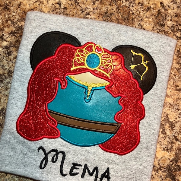 Character Mouse Princess Brave Merida 2 Embroidery Applique Design - Etsy