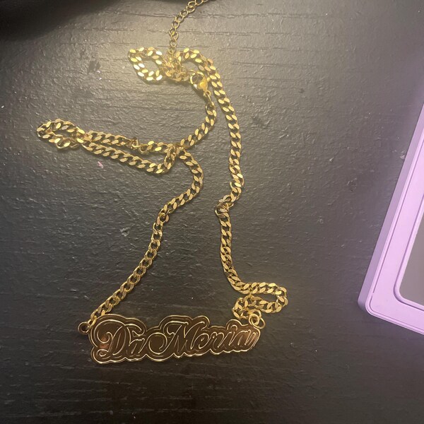 Custom Cuban Name Necklace, Name Necklace With Heart, Nameplate Cuban ...