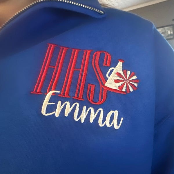 Embroidered Cheer 1/4 Quarter Zip Pullover Sweatshirt, Personalized ...