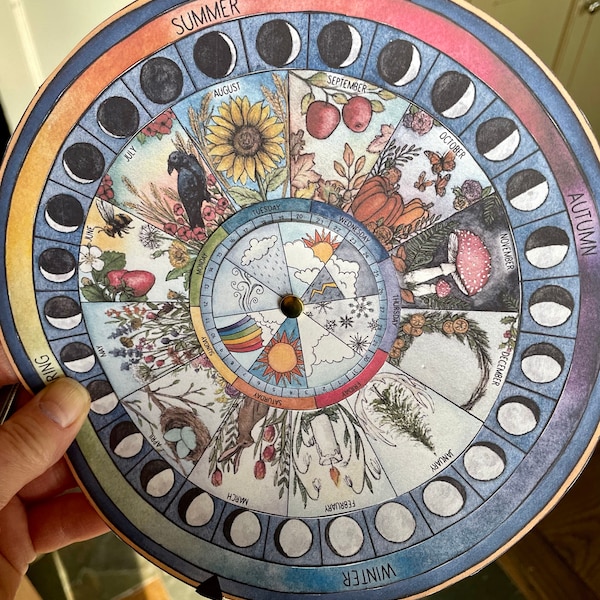 Perpetual Calendar Wheel of the Year Printable - Etsy
