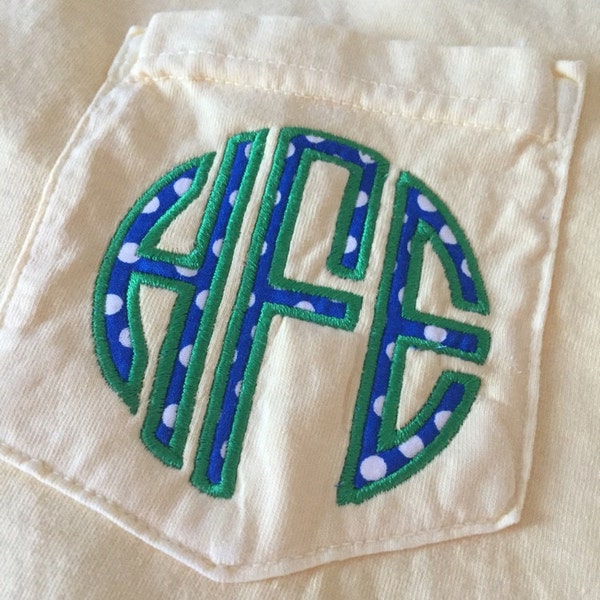 Circle Applique Monogram Design Embroidery Applique Embroidery Fonts ...