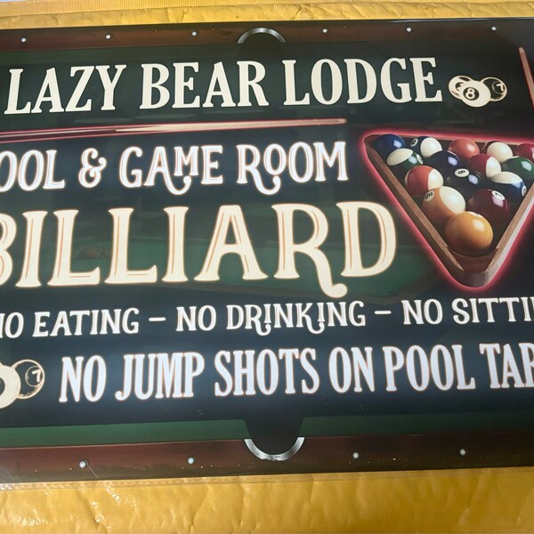 Custom Billiard Pool Table Sign Personalized Less Talk More Chalk - Etsy
