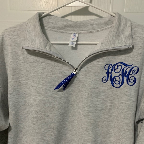Monogrammed Quarter Zip Sweatshirt, Monogrammed Sweatshirt, Quarter Zip ...