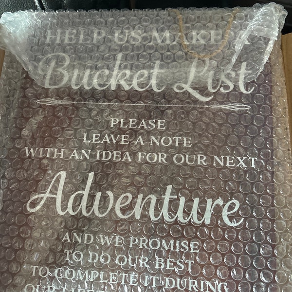 Bucket List Sign, Wedding Bucket List, Wedding Signs, Bucket List Guest ...